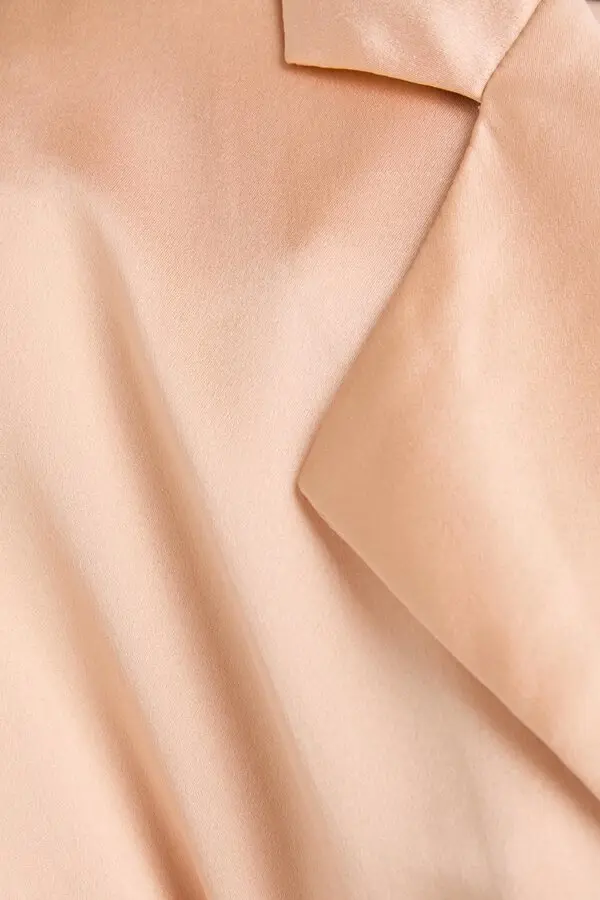 Michael Lo Sordo Cropped Wrapeffect Silksatin Top