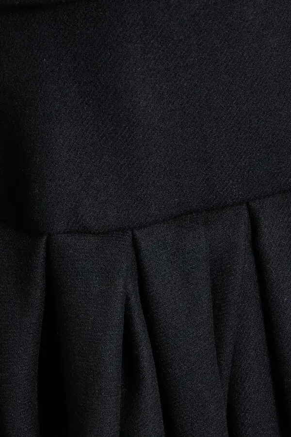 Dries Van Noten Gathered Woolblend Felt Midi Skirt