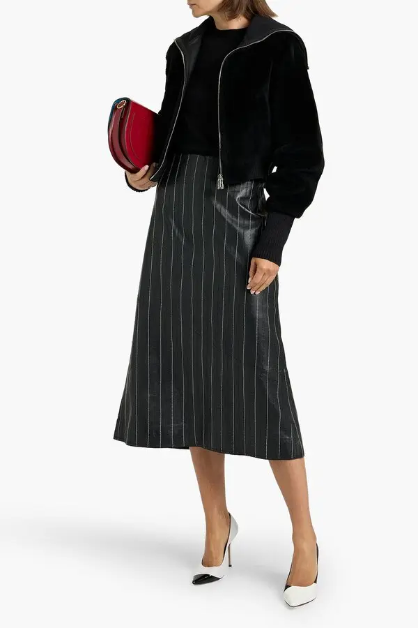 Victoria Beckham Leathertrimmed Shearling Jacket