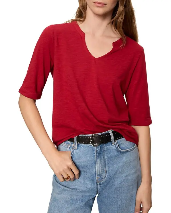 Sanctuary Dolce Notch Neck Tee - Red Berry