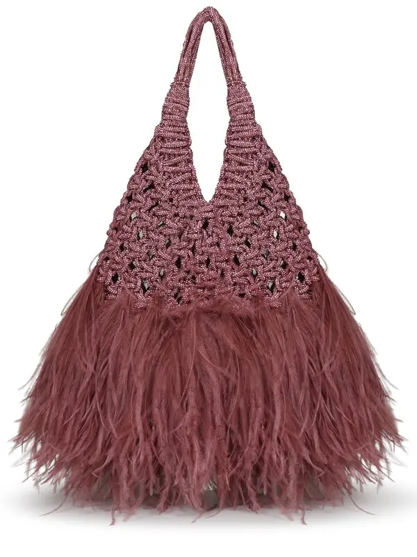 HIBOURAMA Borsa "vannifique Plumes - Bordeaux