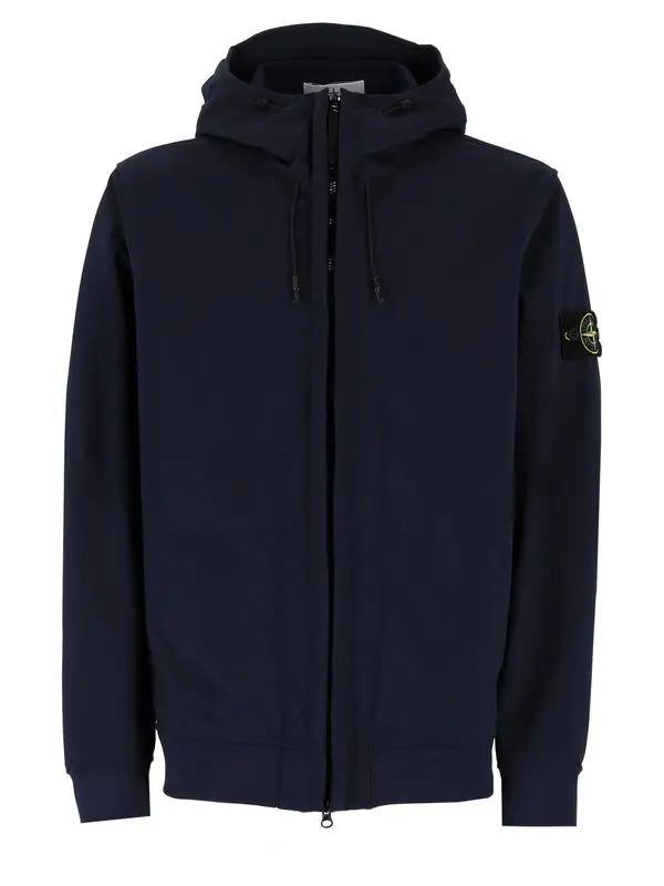 Stone Island Giacca In Tessuto Tecnico A Due Strati - Blue
