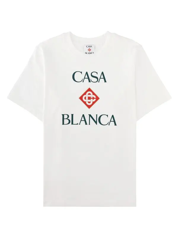 Casablanca T-shirt Con Stampa - White