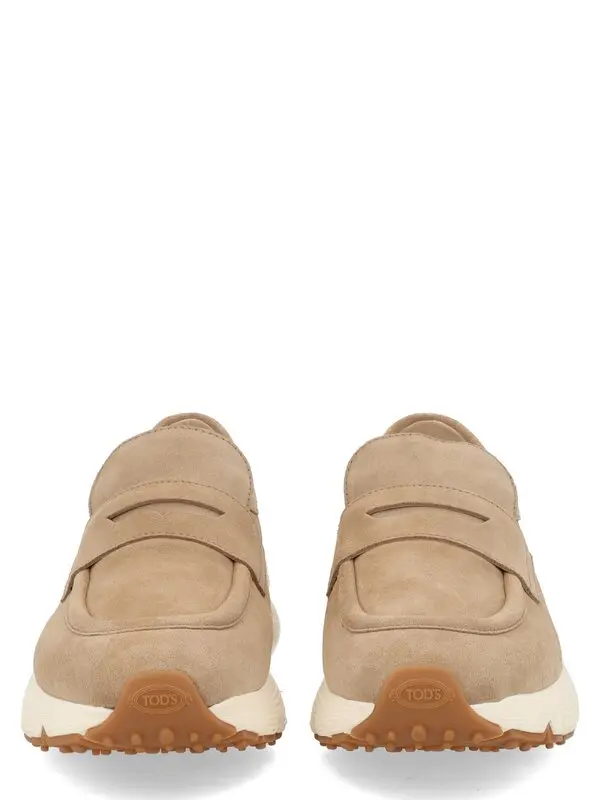 TOD'S Suede Sporty Loafers - Beige
