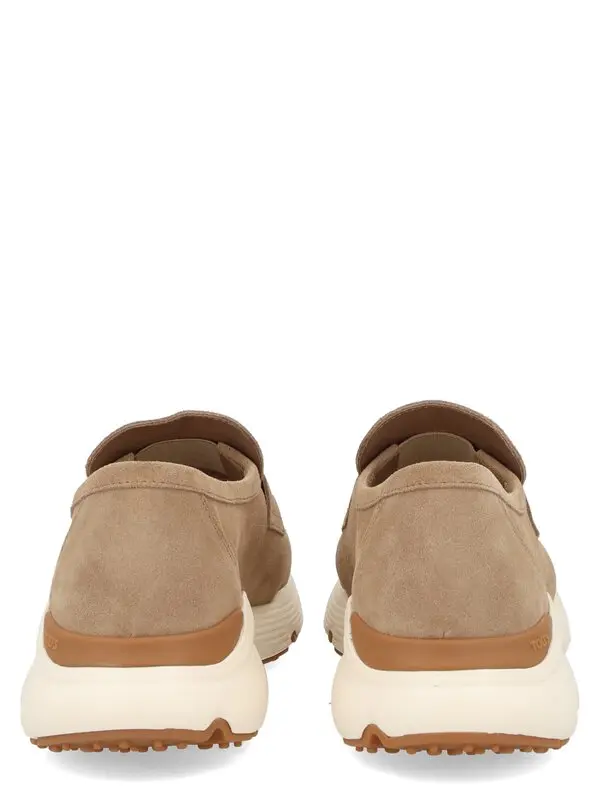 TOD'S Suede Sporty Loafers - Beige