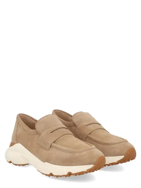 TOD'S Suede Sporty Loafers - Beige