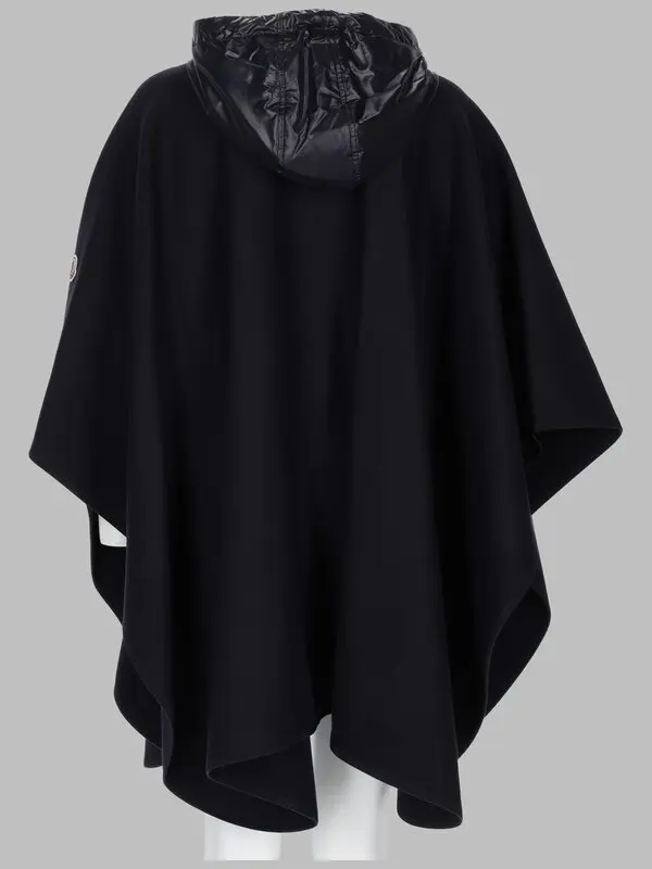 Moncler Padded Wool Blend Cape - Blue