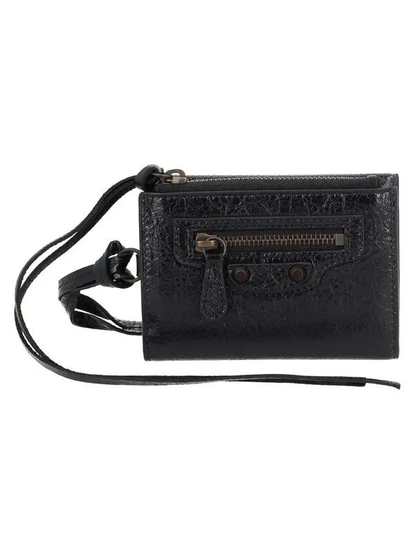 Balenciaga Portafoglio Trifold Con Tracolla "le City - Black