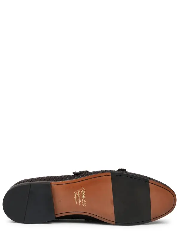 MILLE885 Woven Leather Monk Strap Loafers