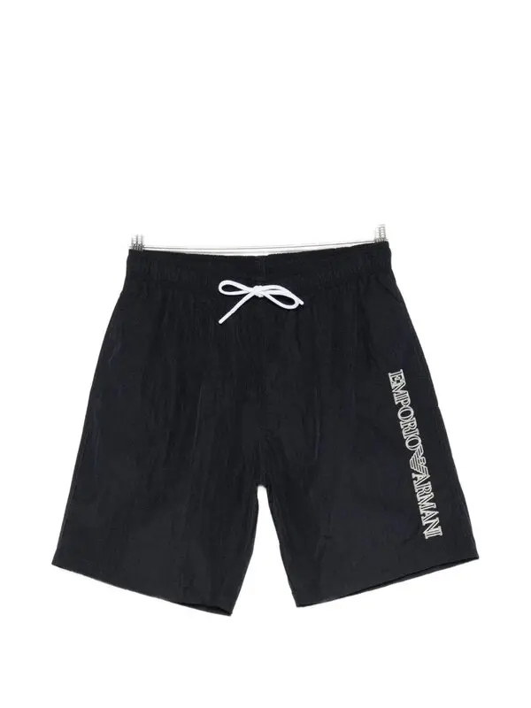Emporio Armani Logo Swim Shorts - Blue
