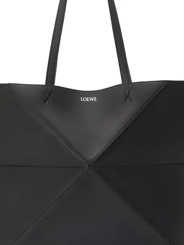 Loewe Puzzle Fold Large Leather Tote - Black