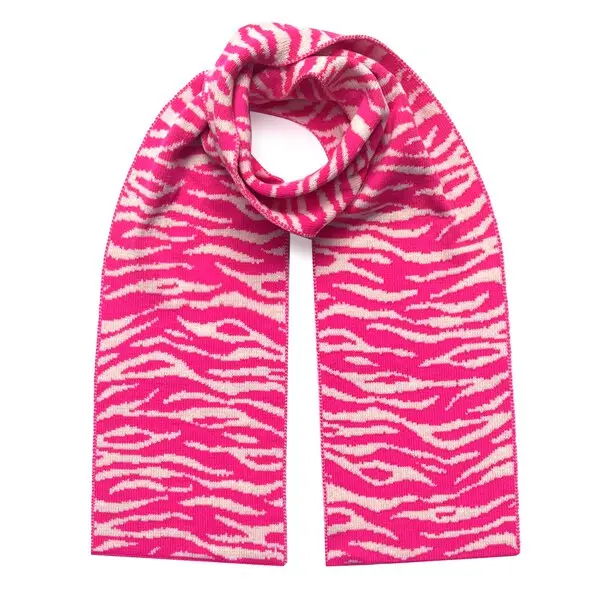 INGMARSON Tiger Wool & Cashmere Scarf Hot - Pink