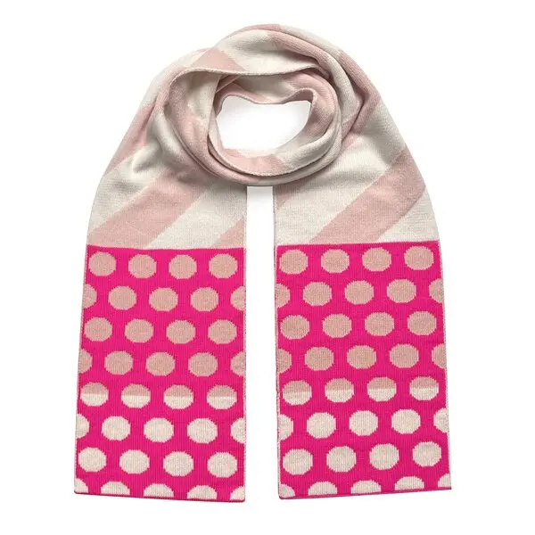 INGMARSON Stripes & Circles Wool & Cashmere Scarf - Pink