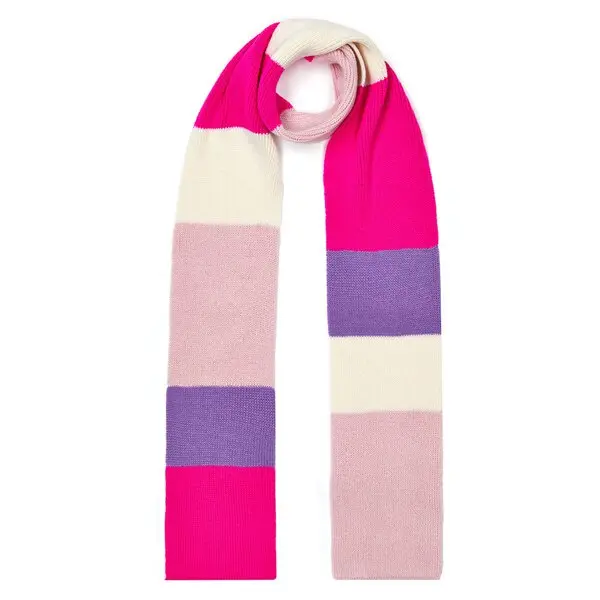 INGMARSON Ribbed Colour Block Wool & Cashmere Scarf