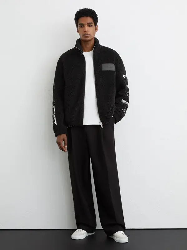 REISS X Mclaren Racing Logo Fleece Jacket - Black