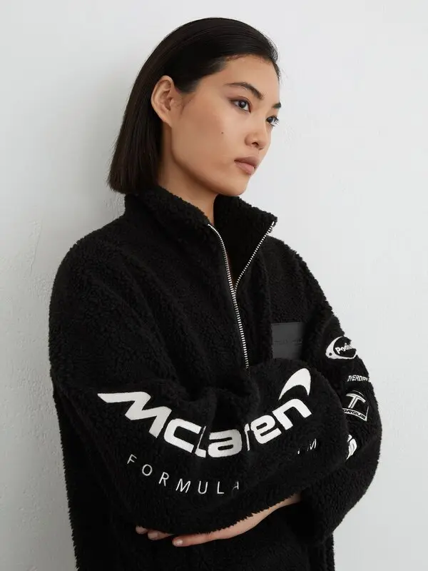 REISS X Mclaren Racing Logo Fleece Jacket - Black