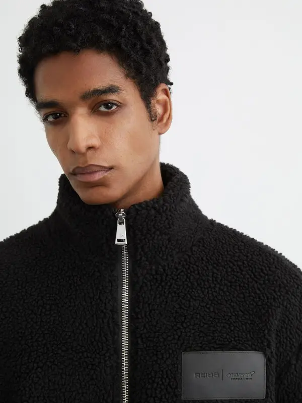REISS X Mclaren Racing Logo Fleece Jacket - Black