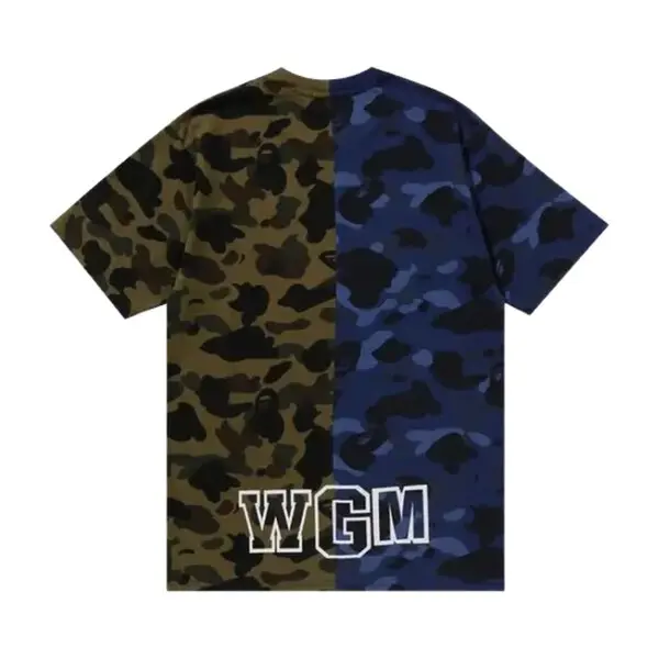 A BATHING APE Split Camo Shark T-shirt