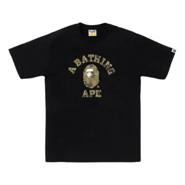 A BATHING APE Bitmap College Tee - Black