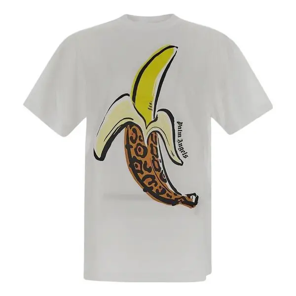 Palm Angels Banana Printed Classic T-shirt 'white Yellow - White/yellow