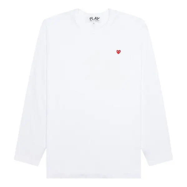 Play Comme Des Garcon Ss25 Small Heart Long-sleeve T-shirt - White