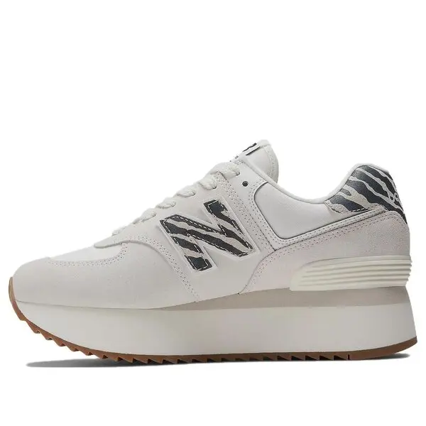 NEW BALANCE 574+ Platform Sneakers - White/beige
