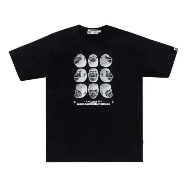 A BATHING APE Polygon Ape Head Tee - Black