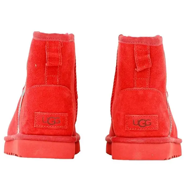 UGG Classic Mini Side Logo Ankle Boots - Samba Red/black