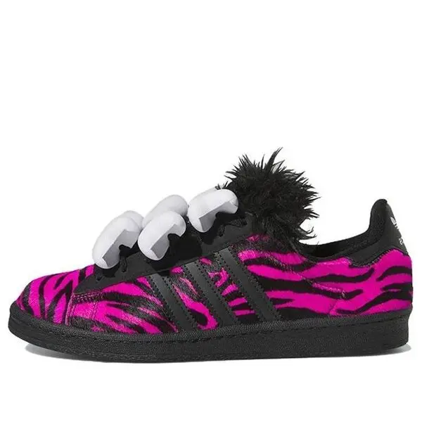 Adidas X Jeremy Scott "bones Pink Zebra" Campus 80s Sneakers - Pink/black