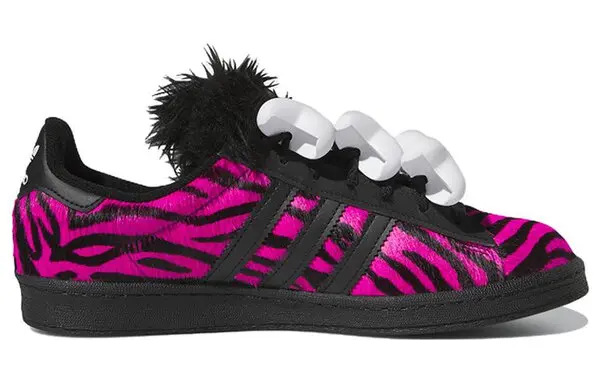Adidas X Jeremy Scott "bones Pink Zebra" Campus 80s Sneakers