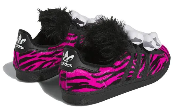 Adidas X Jeremy Scott "bones Pink Zebra" Campus 80s Sneakers