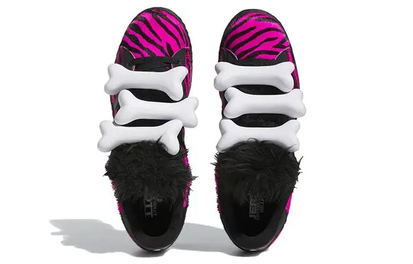 Adidas X Jeremy Scott "bones Pink Zebra" Campus 80s Sneakers