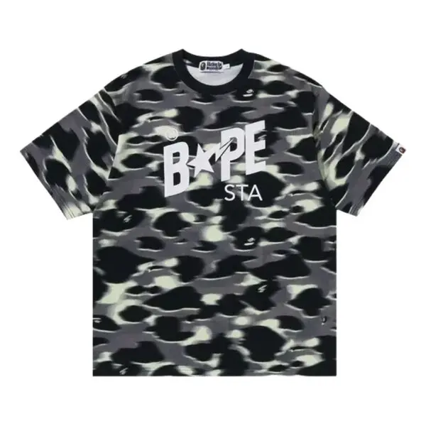 A BATHING APE Screen Camo Sta Logo Relaxed Fit T-shirt - Black