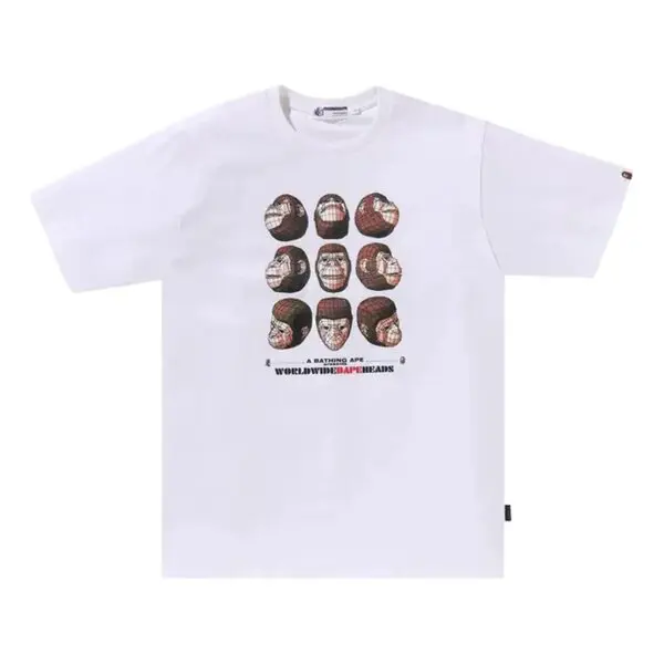 A BATHING APE Polygon Ape Head Tee - White
