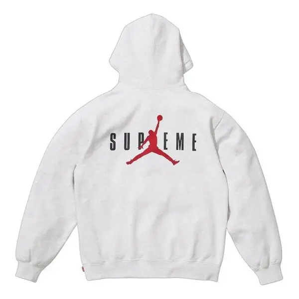 Supreme X Air Jordan Hooded Sweatshirt - Ash Grey