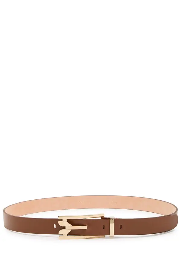 Victoria Beckham Pin Buckle Leather Belt - Tan