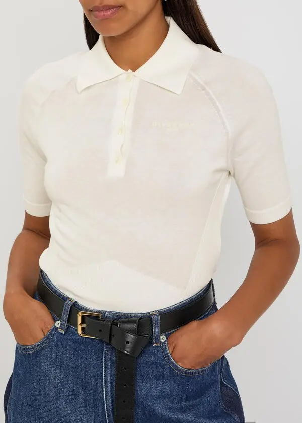 Givenchy Logo-embroidered Cotton And Silk-blend Polo Shirt