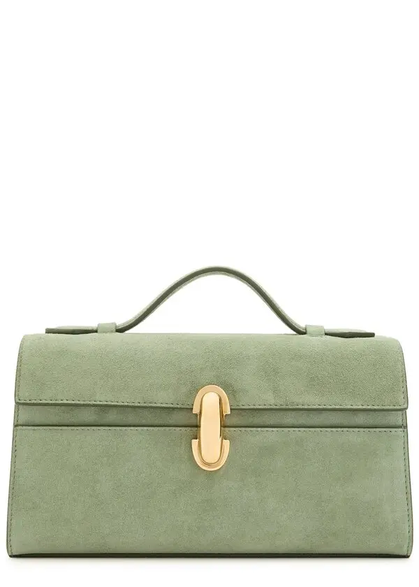 Savette Symmetry Suede Pochette - Teal