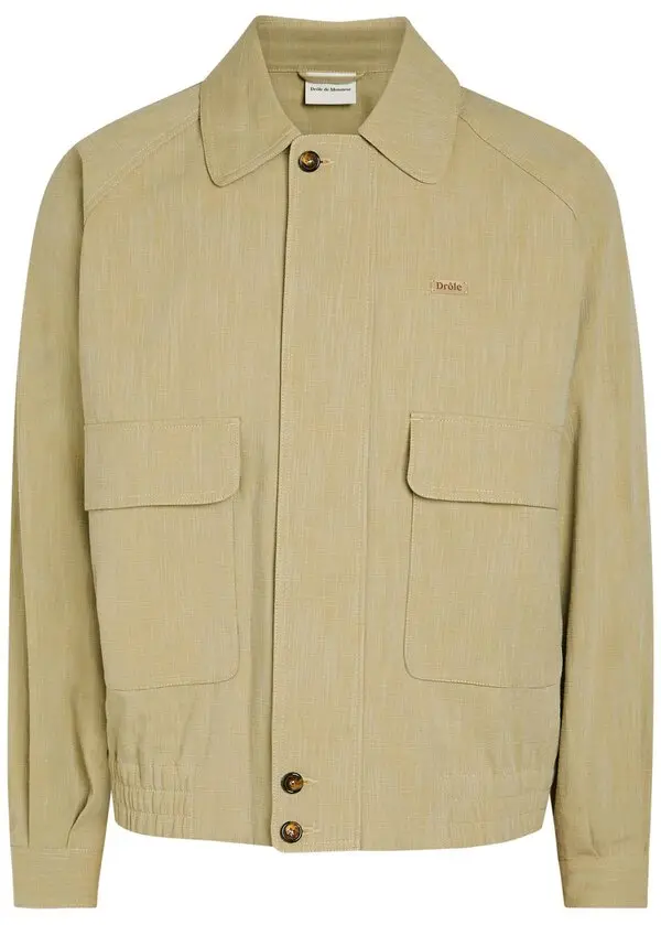 Drole De Monsieur Blouson Raglan Canvas Jacket - Khaki