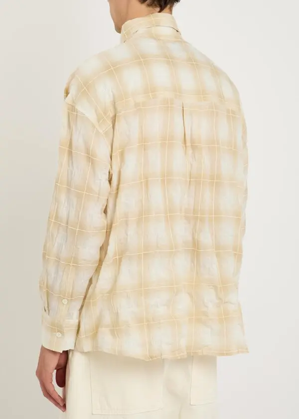 PICANTE Rocco Checked Crinkled Cotton-blend Overshirt