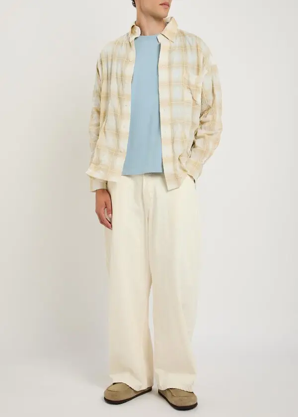 PICANTE Rocco Checked Crinkled Cotton-blend Overshirt
