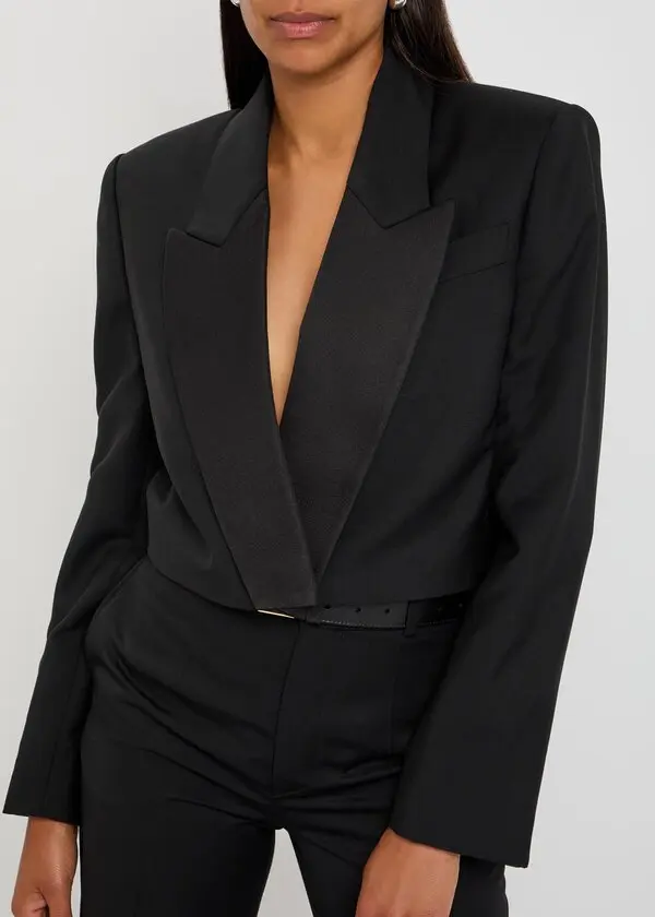 Givenchy Wool And Mohair-blend Cropped Blazer