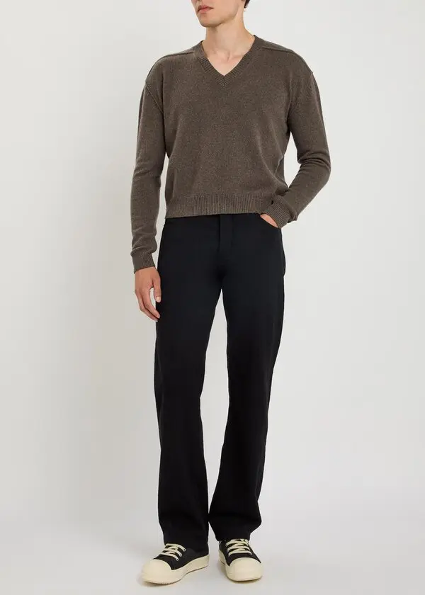 Rick Owens Cashmere & Wool-blend V-neck Jumper