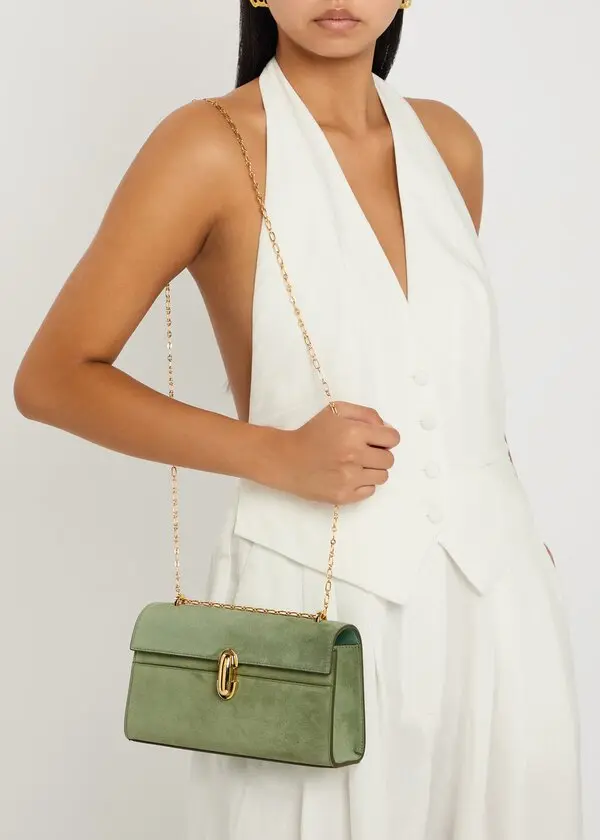 Savette Chain Symmetry Suede Pochette