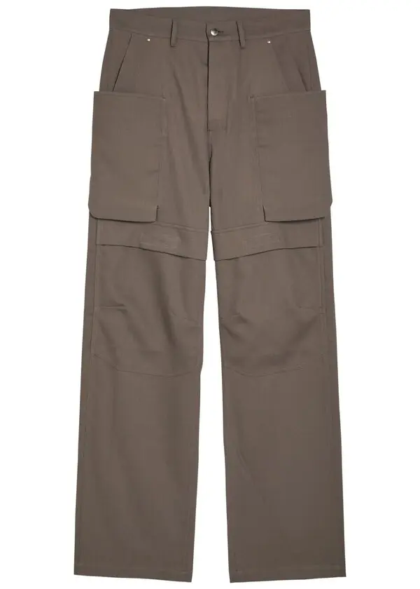Rick Owens Stefan Wool Cargos - Brown