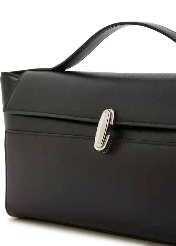 Savette Trapeze Leather Pochette - Black