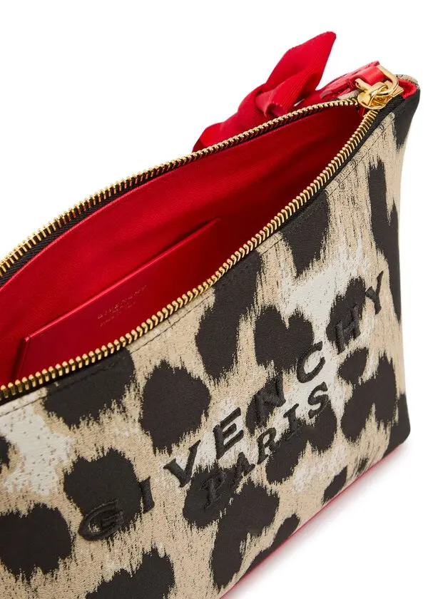 Givenchy Small Leopard-jacquard Woven Pouch