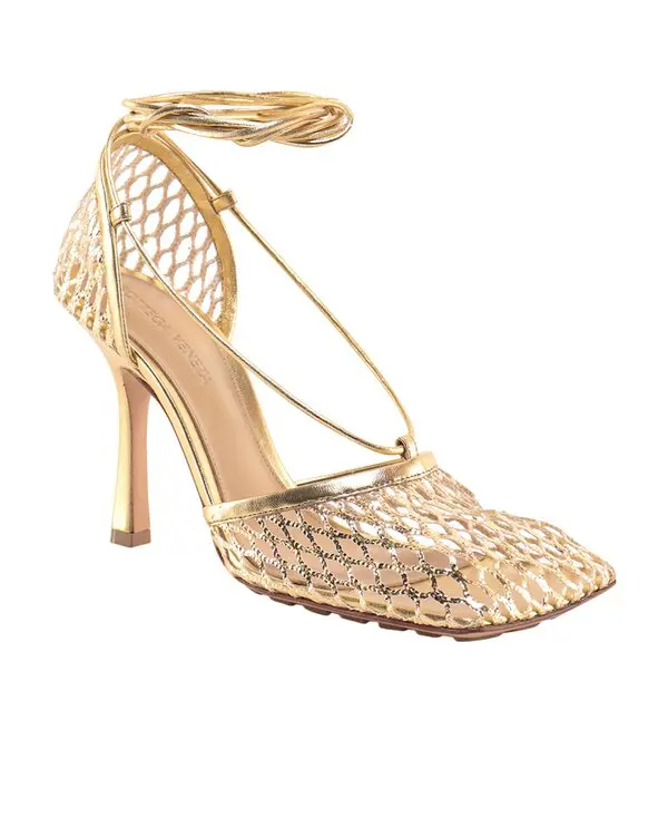 Bottega Veneta Stretch Lace-up Stiletto Sandal - Nude