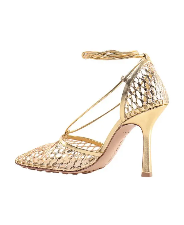Bottega Veneta Stretch Lace-up Stiletto Sandal - Nude