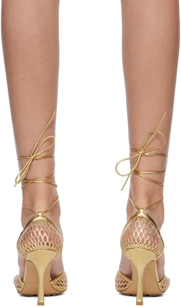 Bottega Veneta Stretch Lace-up Stiletto Sandal - Nude